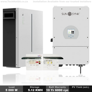 Sunsynk 5kW Hybrid Power Solar Inverter With 5.32kWh Lithium LifePo4 B